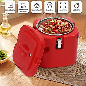 DYRABREST 2.5 Gallon Insulated Soup Container Commercial Food Warmer Portable Food Hot Box for Hot or Cold Food, Insulated Soup Carrier Coolers for Restaurant, Canteen,Home Party Lunch