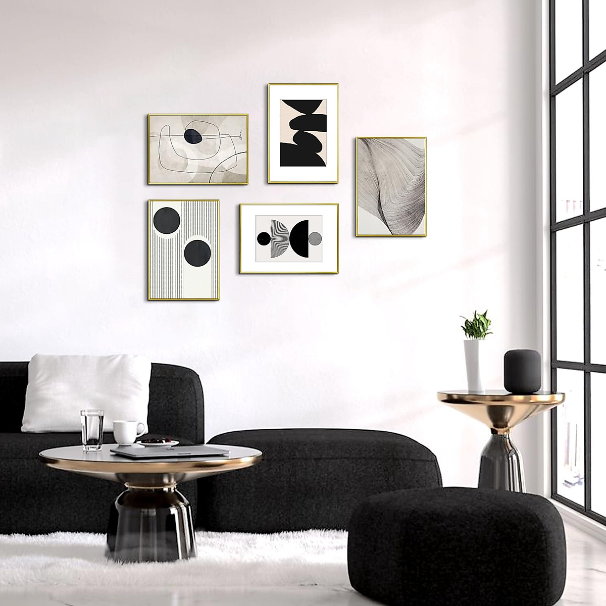 Homso A3 Picture Poster Frame, Display Pictures A4 with Mat or 11.7x16.5 Without Mat, Thin Border Metal with Plexiglass for Horizontal and Vertical, Gold