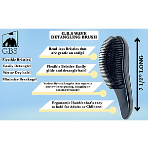 G.B.S Wave Detangling 3-in-1 Hair Brush Set