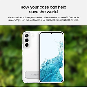 Samsung Electronics Galaxy S22 Clear Standing Cover, Protective Phone Case, Corner TPU Bumpers, PC Back Protection, Adjustable Viewing Angle, US Version, Transparent, (EF-JS901CTEGUS)