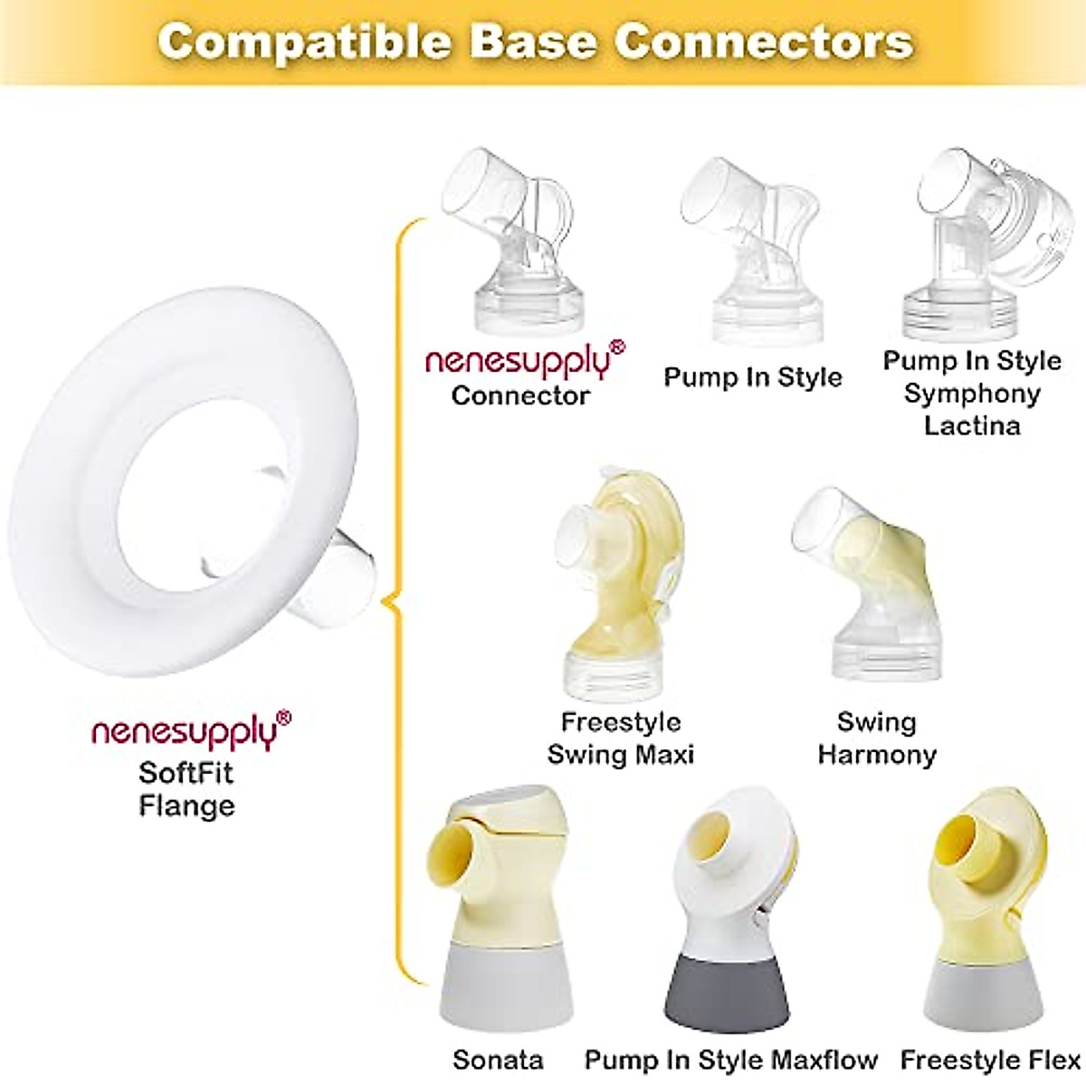 Nenesupply 19mm Soft Flange Compatible with Medela Breast Pump Parts Replace 19mm Flange for Medela Accessories Compatible with Pump in Style Parts Symphony Swing Harmony Pump and Personalfit Flex