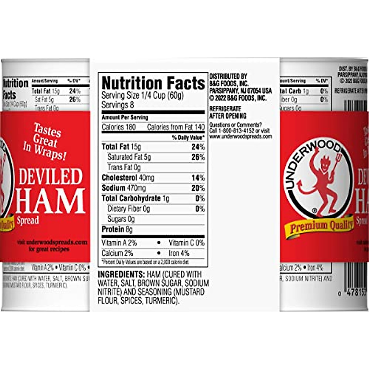 Underwood Deviled Ham Spread, 4.25 Ounce (Pack of 4)