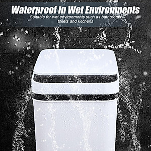 Maxcheck 3 Pcs Automatic Bathroom Trash Can with Lid 3 Gallon Touchless Motion Sensor Small Slim Garbage Can Smart Electric Narrow Waterproof Garbage Bin for Kitchen Bedroom Office Toilet, White