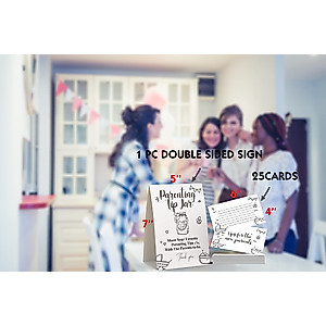 Toctose Advice for New Parents, Parenting Advice Card, Baby Shower Party, Tips for the Parents To Be，Includes a 5x7 Standing Sign and 25 4x6 Advice Cards(JYC038)