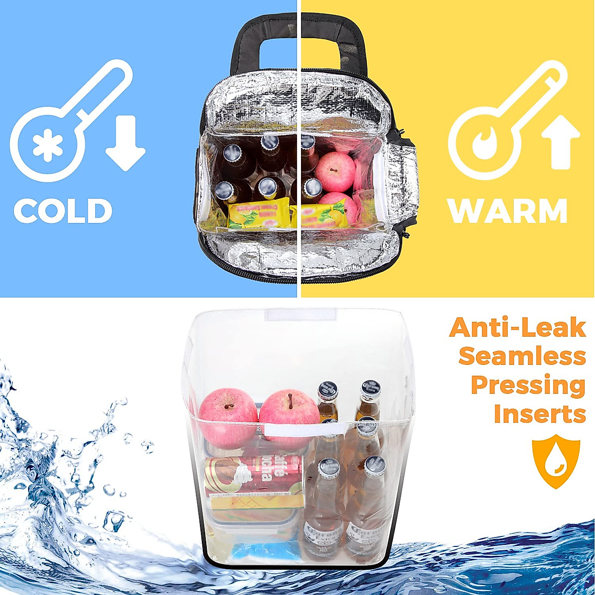 DBTAC Tactical Lunch Backpack, Large Lunch Cooler for Men Women | Backpack Coolers insulated for Work Picnic Travel (Black Camo, 24-Cans)