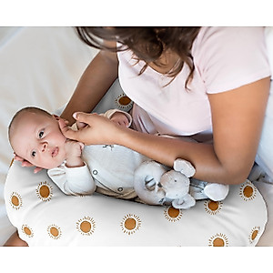 Sweet Jojo Designs Orange White Boho Sun Boy Girl Gender Neutral Nursing Pillow Cover Baby Breastfeeding Slipcover Infant Newborn Nursery Bottle Feeding Pillowcase(Pillow NOT Included)- Retro Bohemian