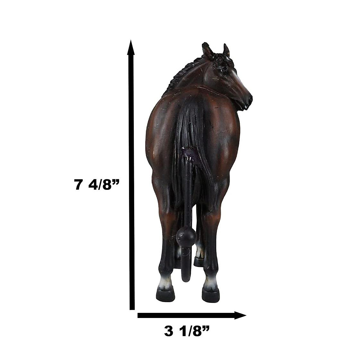 Ebros Gift Set of 3 Rustic Western Country Farm Black Brown Chestnut Horses Hind Butt Hindquarter Coat Key Hat Leash Backpack Wall Hanging Hooks Decor Hangers Cowboy Horse Hook Organizers