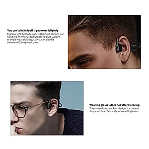 JRSHOME Bone Conduction Headset Bluetooth IPX5 5.1 Wireless Headphones Outdoor Sport Earbuds USB, Micro-USB, Bluetooth