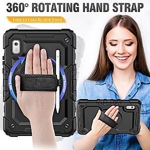 HXCASEAC Case for Lenovo Tab M8 (HD/FHD/Smart) 2019/2021 3rd/2nd Gen (TB-8506FS TB-8506F TB-8505F TB-8505X TB-8505FS TB-8705F TB-8705N), M8 Tablet Case Screen Protector/Hand Strap/Stand, Black