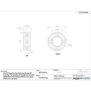 FAG 51204 Grooved Race Thrust Bearing, Single Row, Open, 90° Contact Angle, Steel Cage, Metric, 20mm ID, 40mm OD, 14mm Width, 5600rpm Maximum Rotational Speed, 8500lbf Static Load Capacity, 5000lbf Dynamic Load Capacity