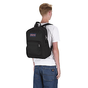 JanSport Cross Town Backpack - Travel, or Work Bookbag with Water Bottle Pocket, Black