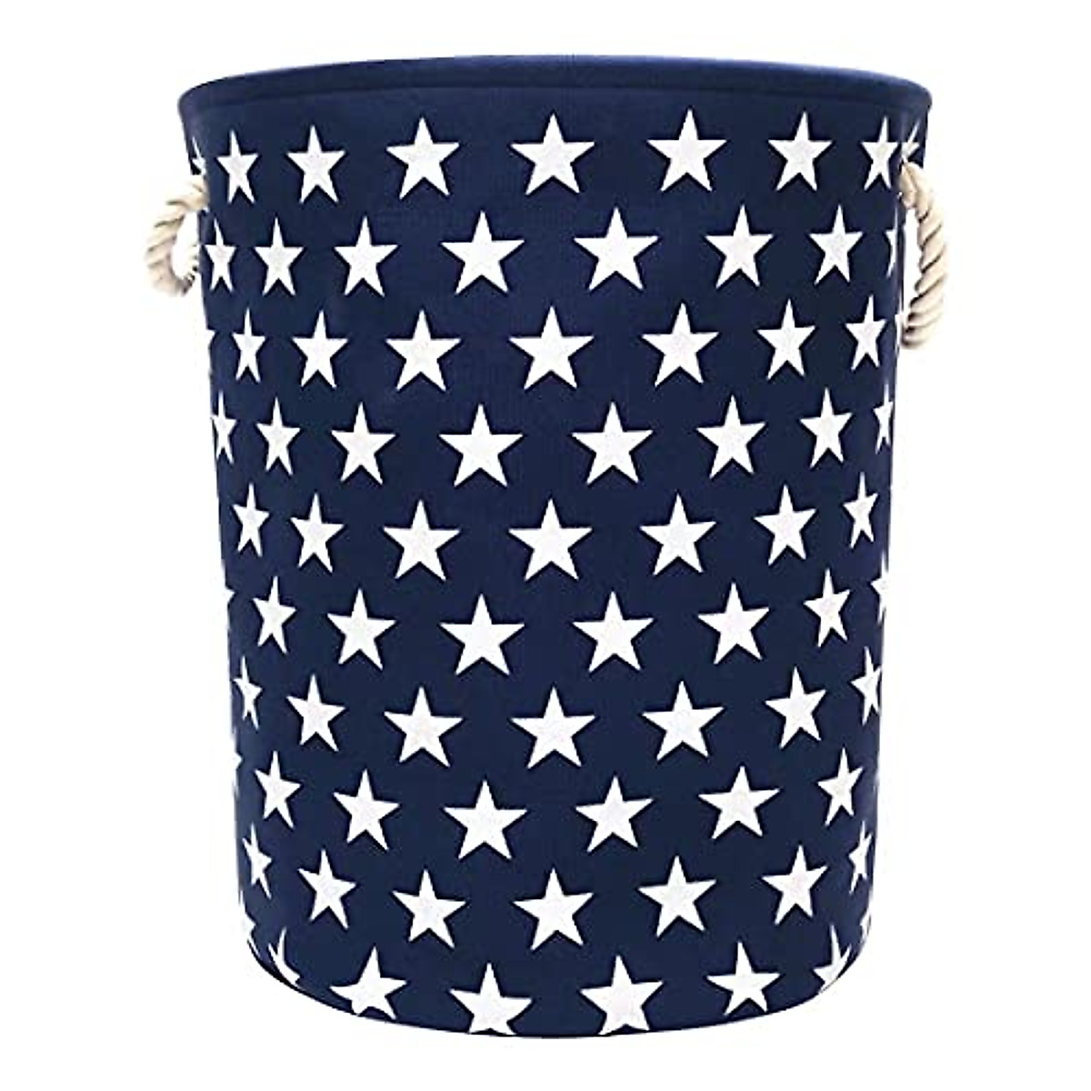 LMQSCH Large Round Laundry Basket with Handle, Canvas Fabric Laundry Bag Collapsible Storage Baskets Waterproof and Moisture-proof Laundry Hamper for Bedroom, Laundry and Bathroom, 15.75"x18.11"