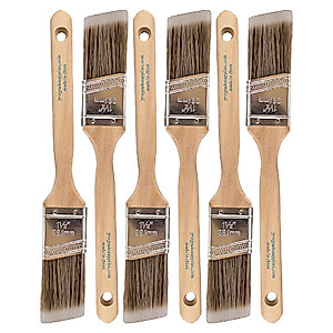 Vermeer Paint Brushes - 6-Pack - 1.5" Angle Sash Brushes for All Latex and Oil Paints & Stains - Home Improvement - Interior & Exterior Use