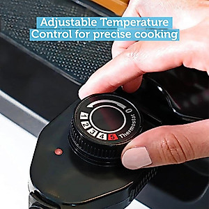 courant smokeless indoor grill, Copper Non-stick Coating Extra Large and Adjustable Temperature Control, Grill BBQ, Table Top Indoor Grill