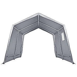 VEVOR Portable Shed Outdoor Storage Shelter, 7x12x7.36 ft Heavy Duty Instant Storage Tent Tarp Sheds with Roll-up Zipper Door and Ventilated Windows for Motorcycle, Bike, Garden Tools