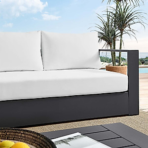 Modway Tahoe Aluminum Outdoor Patio Sofa in Gray White