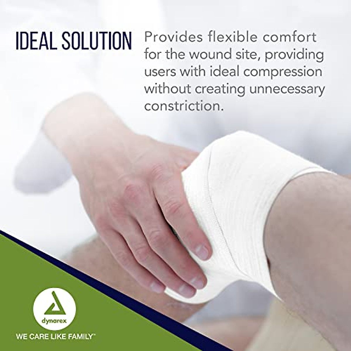 Dynarex 3104 Non-Sterile Stretch Gauze Bandage Roll, 4" x 4.1 yard, Pack of 12