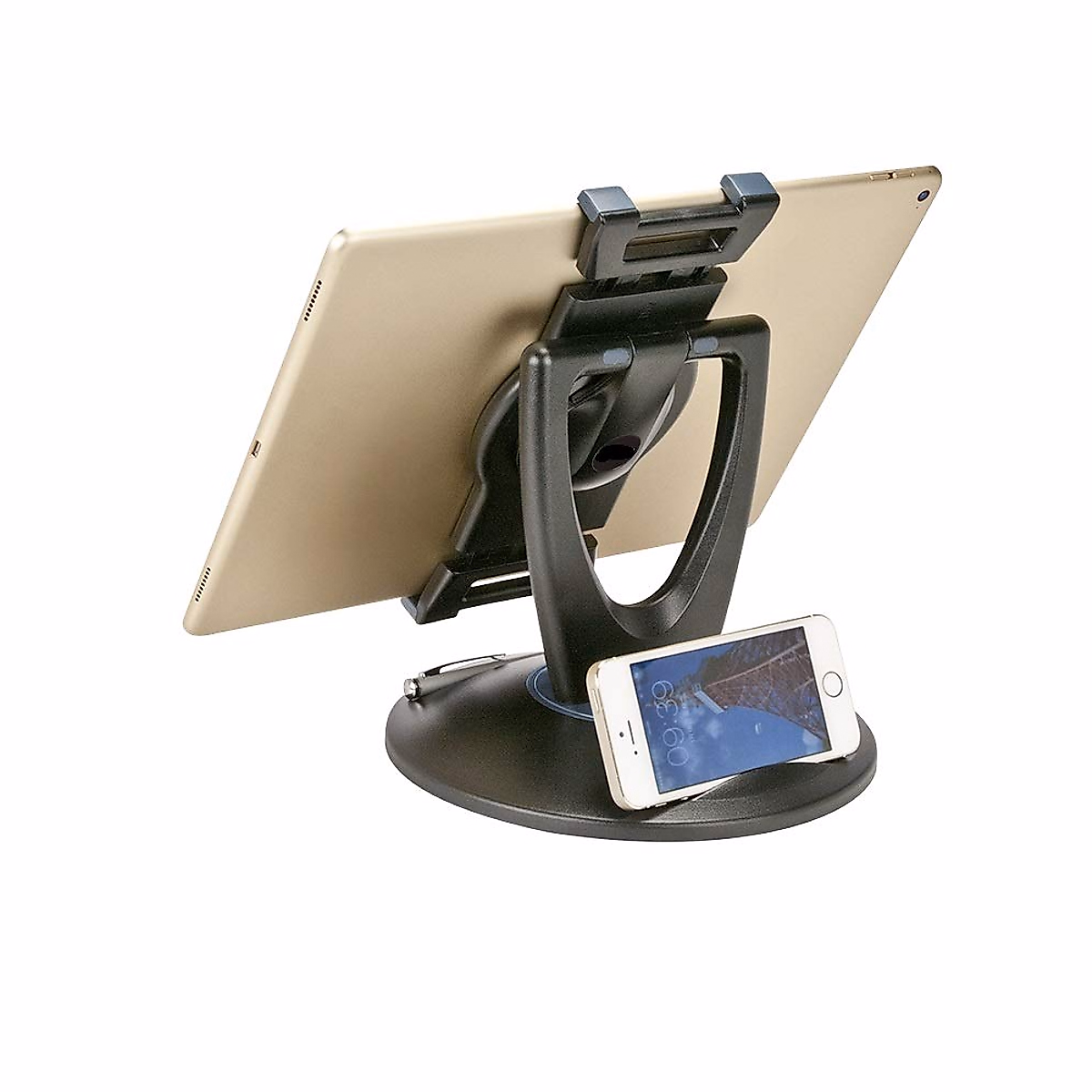 MAX SMART Large Tablet POS Stand, Rotating Commercial Tablet Stand, Swivel Base for Retail Kiosk Register Office Showcase Cashier and Business