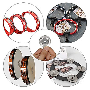 Docona Tambourine Bell Ring 50pcs Tambourine Bell Ring Jingle Bell Stainless Steel for Handbell Tambourine Church Tambourines