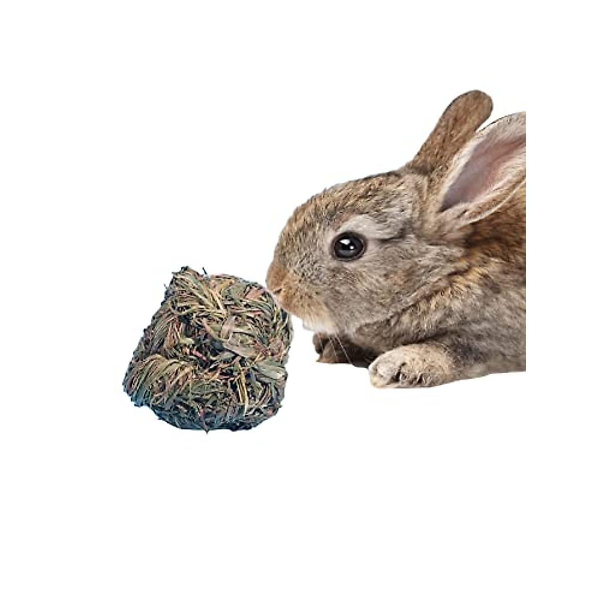 QWINEE Rabbit Chew Grass Ball Chewable Teeth Care Activity Play Toys for Bunny Rabbits Hamsters Guinea Pigs Gerbils Multicolor One Size