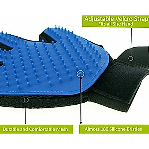 Mr. Peanut's Pet Grooming Glove Brush and Deshedding Aid - 259 Silicone Pins for More Effective Grooming, Pet Hair Remover Mitt - Long and Short Hair - Dogs, Horses, Bunnies and Some Agreeable Cats