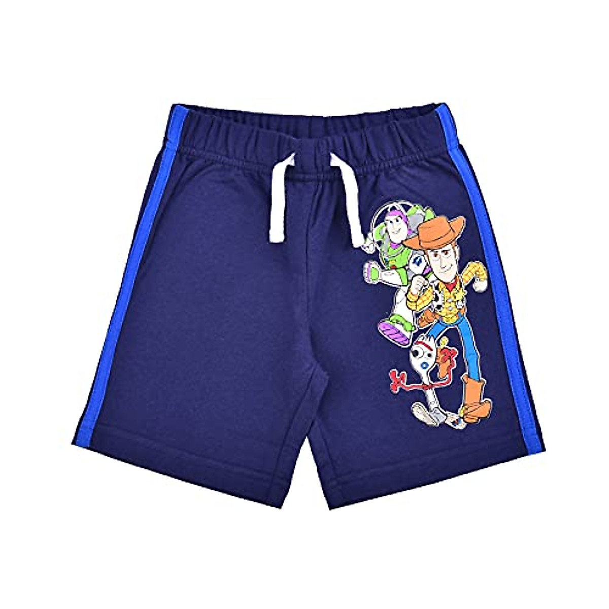 Disney Toy Story Woody, Buzz Lightyear and Forky Boys’ 2 Pack Shorts for Toddlers and Little Kids – Blue/Navy