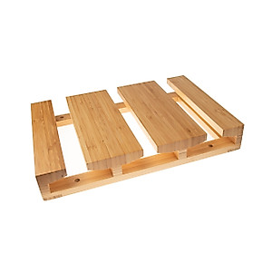 Plutreas Bamboo Wine Glass Holder Wine Glass Rack Under Cabinet, Bamboo Hanging Stemware Display Rack for Home, Kitchen, Bar