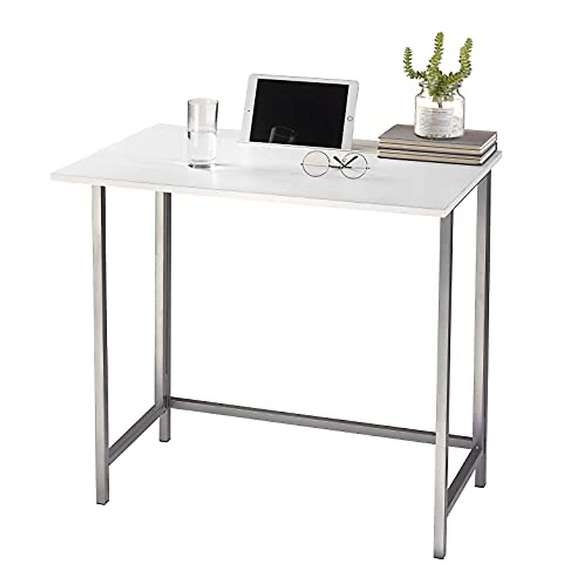 Urban Lifestyle No Tools Assembly Folding Desk with Tablet Slot, White