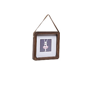 Foreside Home and Garden Frame Natural 4 x 4 inch Decorative Wood Hanging Picture, 39