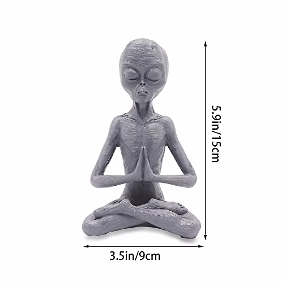 Dnoifne Garden Statue Meditating Alien Sculptures, Meditating Alien Resin Ornament, UFO Indoor Outdoor Garden Decor, Meditating Alien Figurines