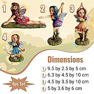 Mosama Fairy Garden 4pcs Yoga Fairy - Miniature Fairy Garden Accessories Outdoor or Indoor - Decorate Yours - Present as a Gift - Get Yoga Inspiration with Our Fairy Figurines