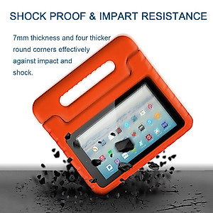 CAM-ULATA for iPad 9.7 Case Kids 2018/2017 Folio Stand Lightweight Kids Friendly for iPad Air 1 iPad Air 2 Protective Cover Handle Shockproof iPad Apple case 5th Generation 6th Generation Orange