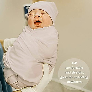 OWLOWLA Newborn Swaddle Set Stretch Wrap Swaddle Receiving Blanket for Baby Boy Girl(Sand)