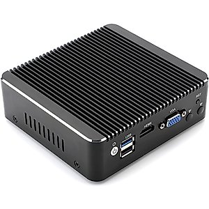 Firewall Micro Appliance,Fanless Mini PC with Intel Celeron J4125 Quad Core,4 Intel I225 Gigabit LAN,VGA/HDMI/USB,AES-NI,Barebone No Ram No SSD