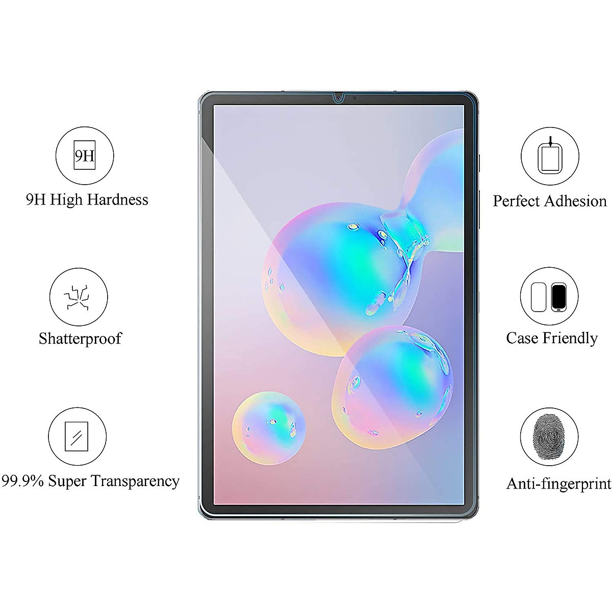 TANTEK [3-Pack Screen Protector for Samsung Galaxy Tab S6/Tab S5e 10.5 inch,Tempered Glass Film,Ultra Clear,Anti Scratch,Bubble Free,S-Pen Compatible