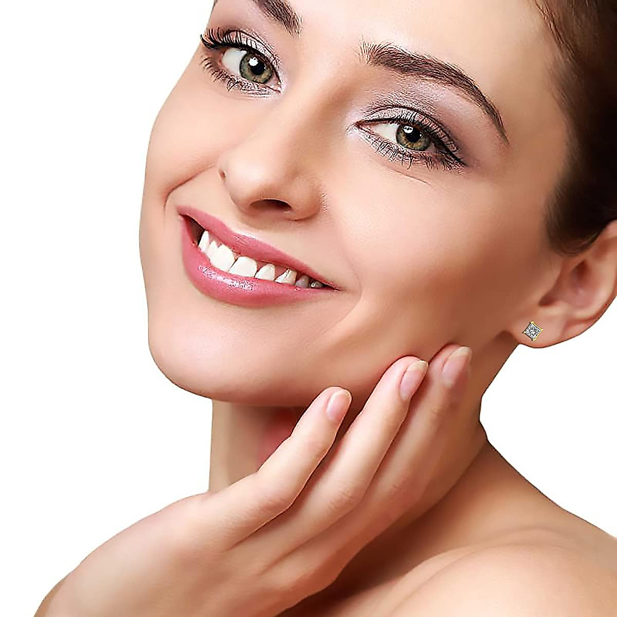 925 Sterling Silver Stud Earrings 4 Prong Princess Cut Square Cubic Zirconia Ear Stud for Women Men Girl CZ 4mm-7mm (Yellow Gold-1.60cttw)