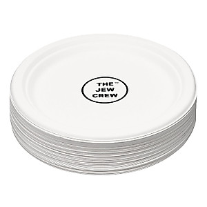 The Jew Crew 10 Inch Disposable Plates, 50 Count. Perfect for Shabbat, Shabbos, Jewish Parties, Birthdays, Bar/Bat Mitzvahs, Chanukah, Passover, and other Jewish Holidays.