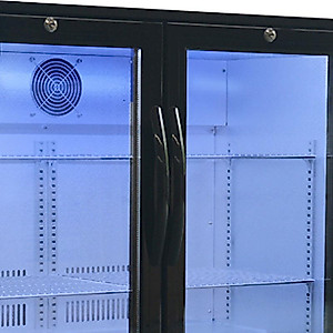 New Procool Refrigeration 3-door Glass Front Back Bar Beverage Cooler with Blue LED; 54" Wide