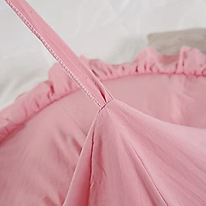 Mengersi Bed Canopy for Girls with Stars String Lights,Double Sheer Mesh Lightproof Canopy Bed Curtains Bed Netting-Extra Large for Twin Full Queen King Bed,Castle Play Tent Hanging House Décor