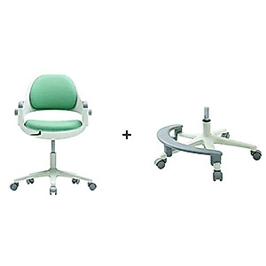 SIDIZ Ringo Junior Adjustable Desk Chair Artificial Leather Fixed Type + Foot Rest (Blue)