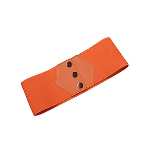 GRACE KARIN Women's Wide Stretchy Cincher Belt Fashion PU Leather Snap Button Wide Belts for Women Dresses Waist L