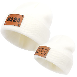 Parent-Child Beanie Hat,Mother & Baby Daughter/Son Winter Warm Knit Hat,Kids Soft Beanie Cap