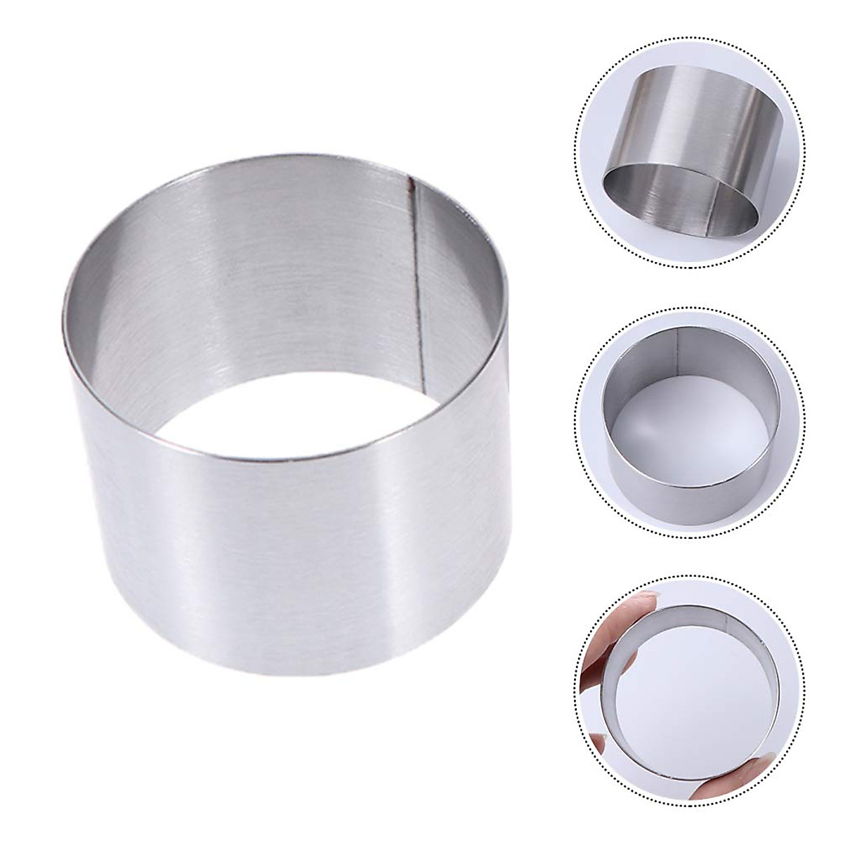 Cabilock Mini Food 8 Pcs Round Mousse Circle Metal Round Ring Mold Funnel Cake Mix Biscuit s Round Cookies DIY Mousse Cake Mold Stainless Steel Cheese Mini Cheese Crackers