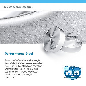 US1022T Topmount Double Equal Bowl Stainless Steel Sink, Ensemble