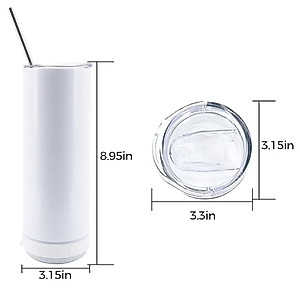 Lilsofee 12 Pack 20 OZ Sublimation Blank Tumblers Bulk Stainless Steels Double Vacuum Bluetooth Speaker Music Insulated Tumbler with Lid and Straw Heat Transfer Cup Multicolor