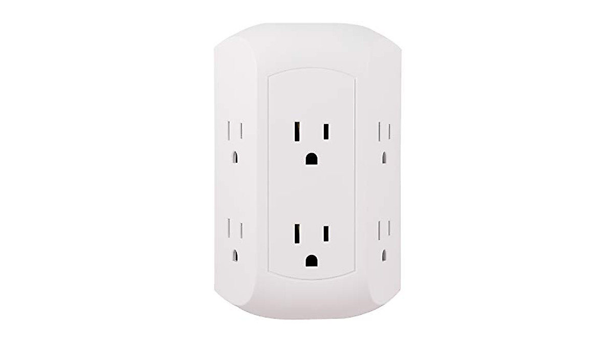 GE Pro 6-Outlet Surge Protector Adapter - Space-Saving Power Hub