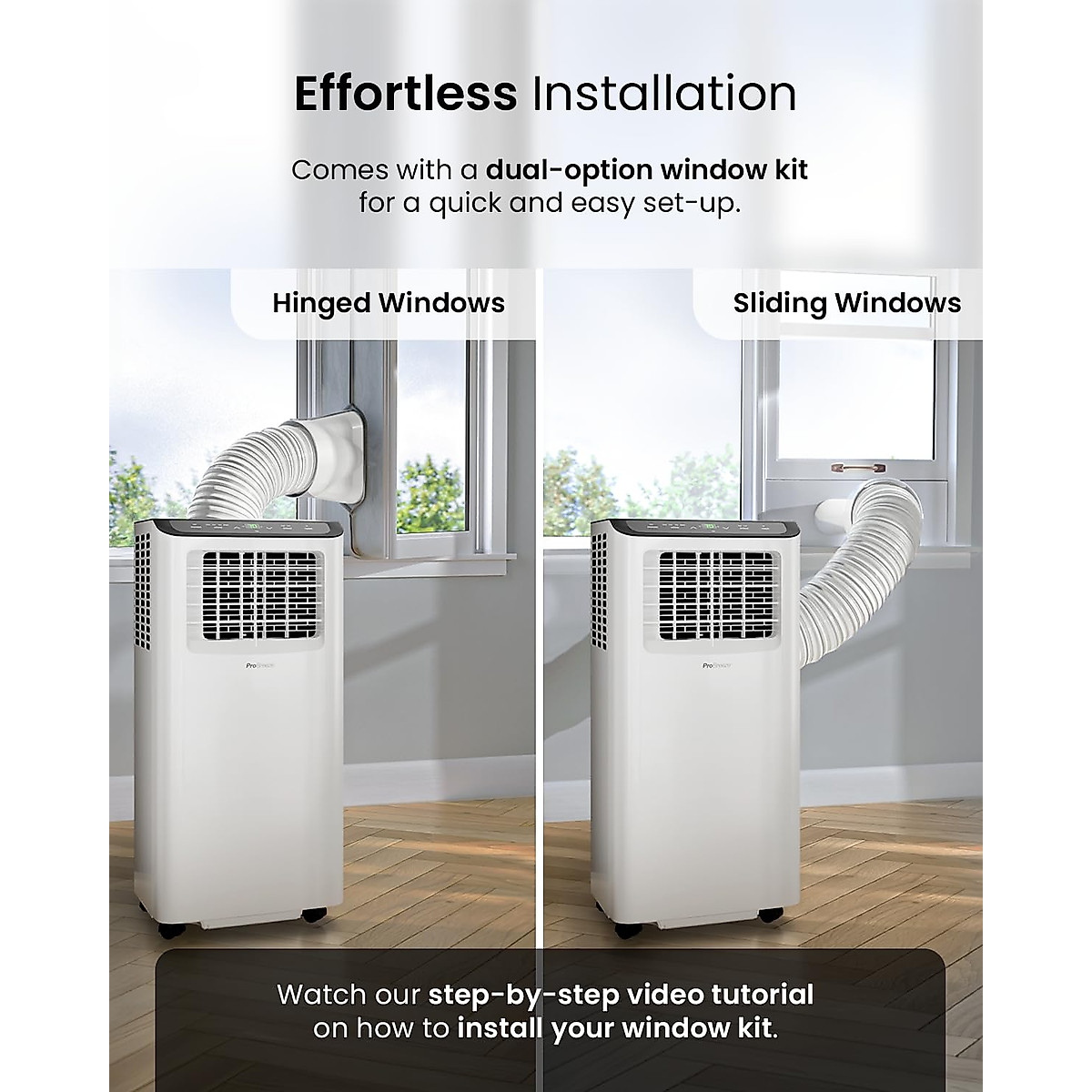 Pro Breeze Smart Air Conditioner Portable 10,000 BTU - 1130W Portable Air Conditioner with 4-in-1 Function, 300 Sq Ft Coverage, 24 Hour Timer & Window Venting Kit Included - AC Unit with Wifi & App