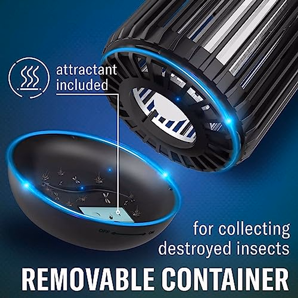 [2 in 1] Bug Zapper + Attractant - Effective 4800V Mosquito Killer - Electric Insect Fly Trap, Waterproof Indoor & Outdoor - Bright Light Bulb Lamp for Backyard, Patio, Home, Plug-in