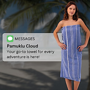 PAMUKLU Cloud Oversized Beach Towel - Sand-Resistant, Quick Drying, Compact, Soft and Absorbent - 100% Organic Turkish Cotton - for Pool, Yoga, Travel, Outdoor Adventures, and Gifts (PLAIN-25)