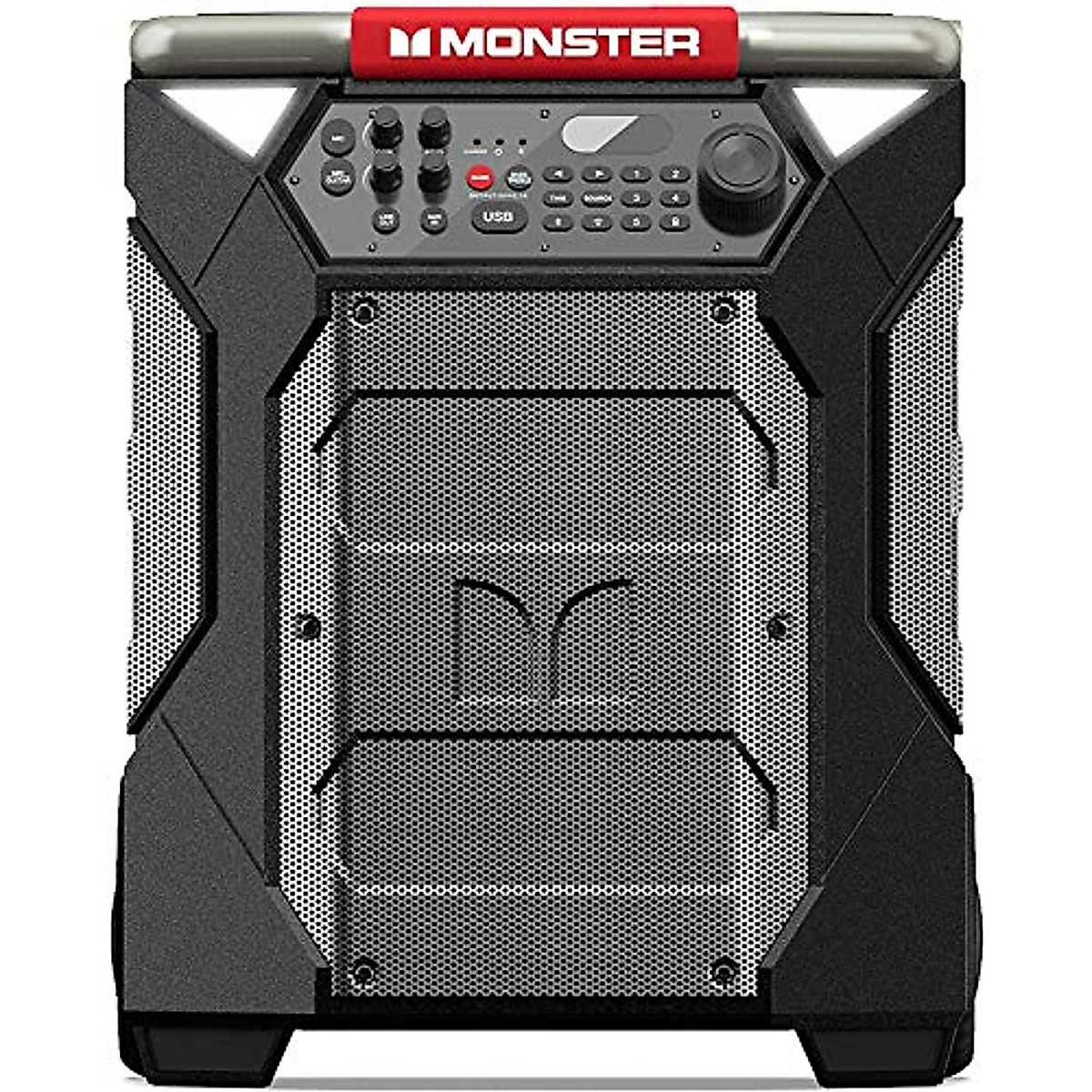 Monster Rockin' Roller 270 Portable Indoor/Outdoor Wireless Speaker, 200 Watts, Up to 100 Hours Playtime, IPX4 Water Resistant, Qi Charger, Connect to Another TWS Speaker (Slate)
